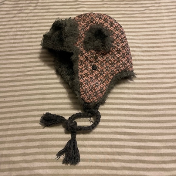 Disney | Accessories | Fuzzy Trapper Hat Knit Cap Braids Beanie ...